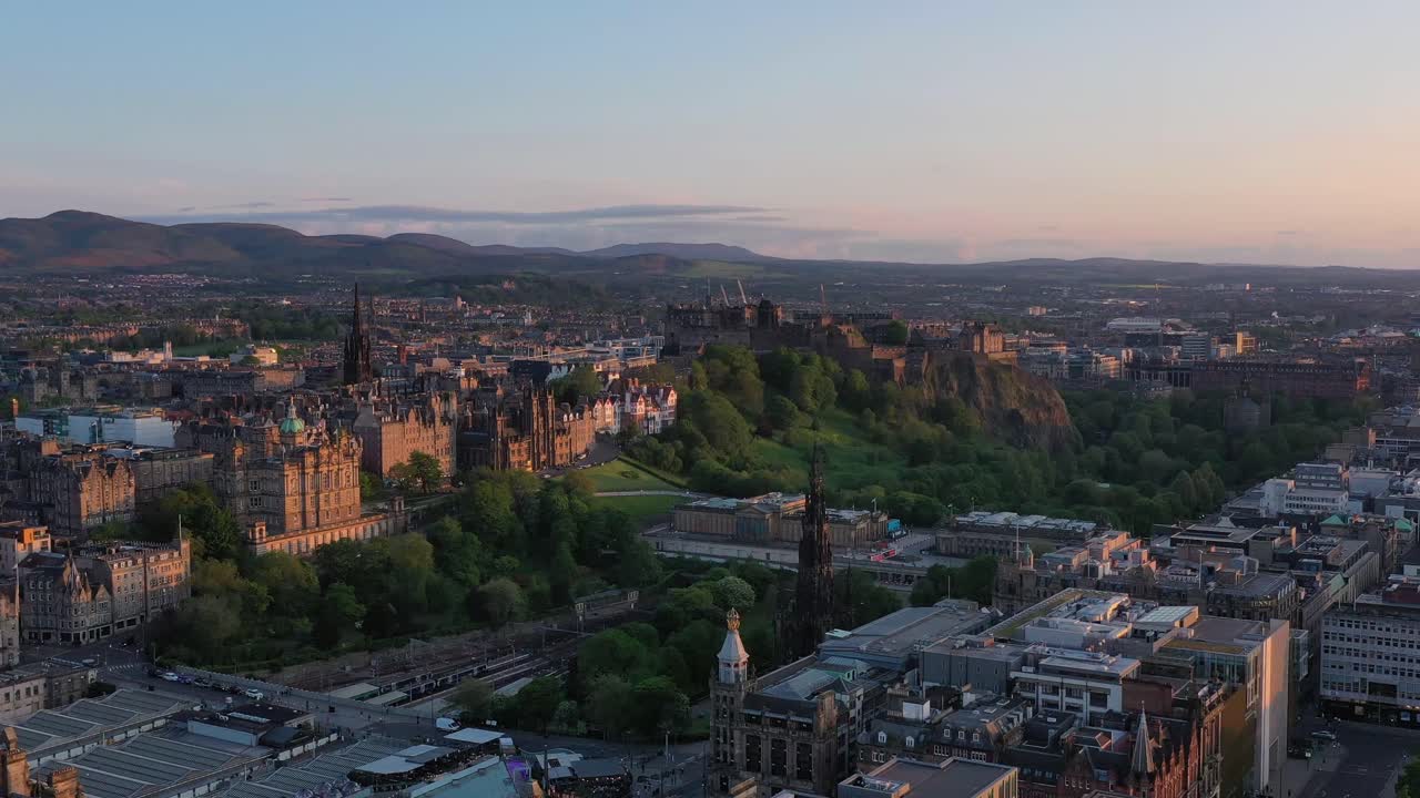 Drone Shot of Edinburgh, Scotland UK, Cityscape and Historic Buildings ...