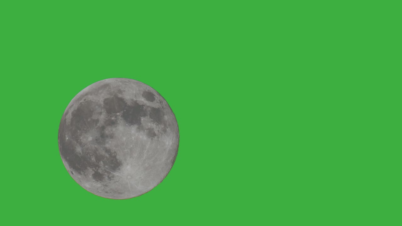 Time Lapse Shot Of Rising Full Moon On Green Screen Background,computer ...