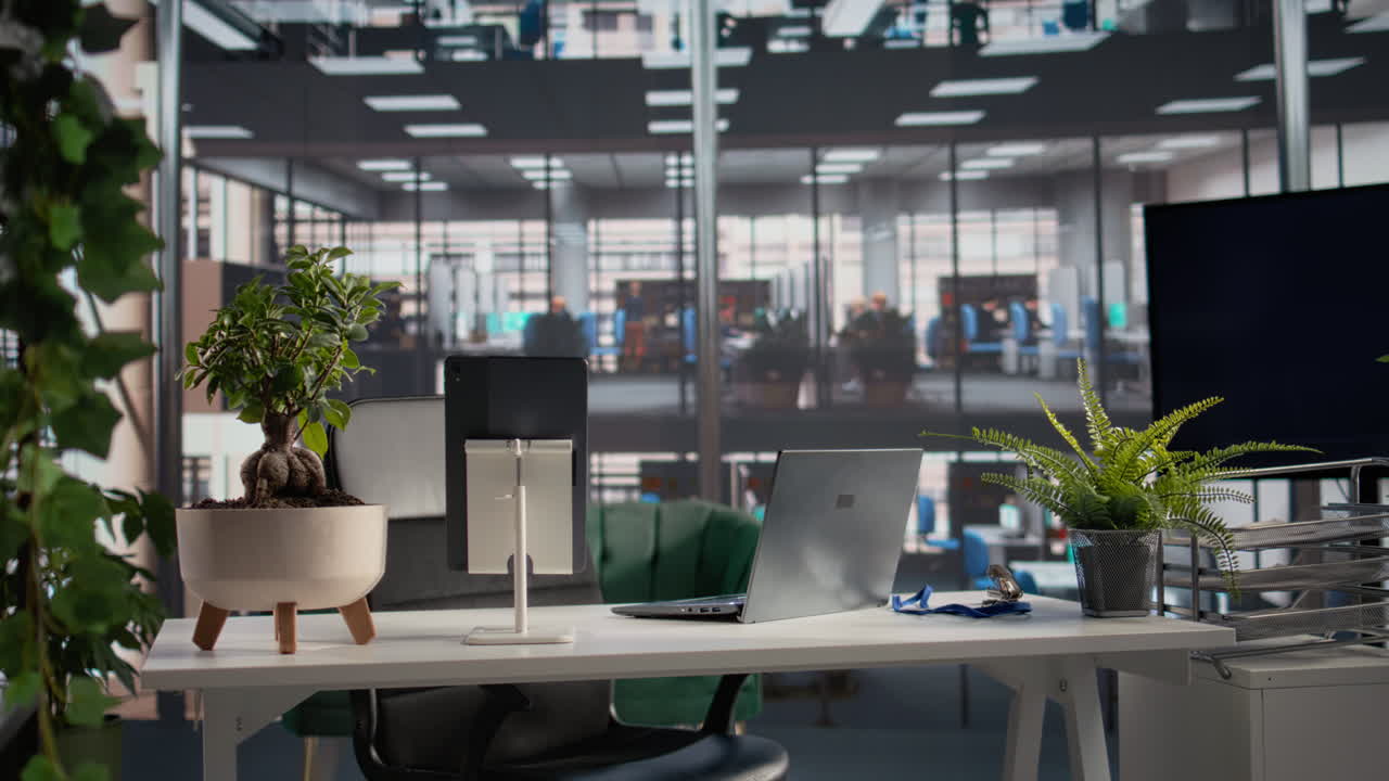 Empty work environment in corporate executive office with modern ...