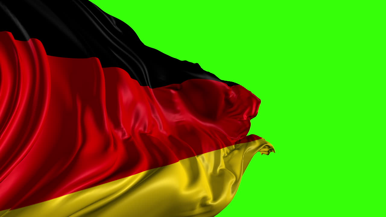 German flag on green screen | Premium Stock Video Footage