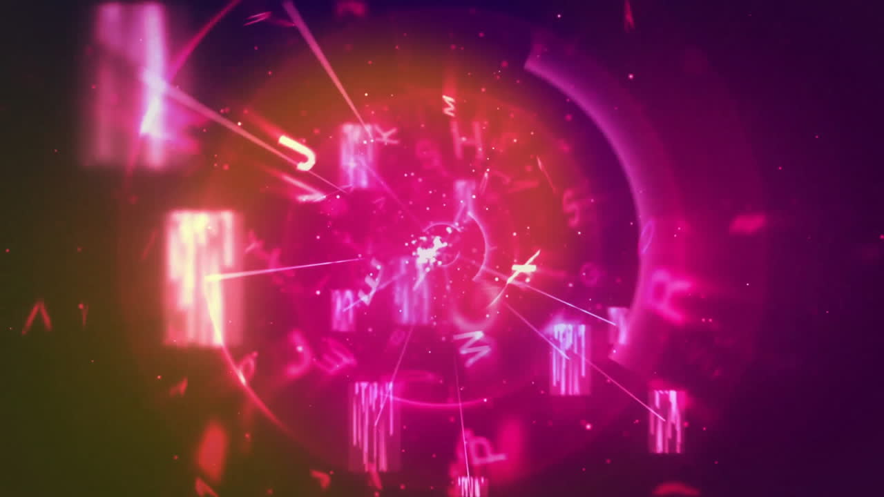 Premium stock video - Animation of glowing pink scanner and processing ...