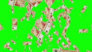 Premium Stock Video 1000 Hong Kong Dollar Notes Falling Green Screen