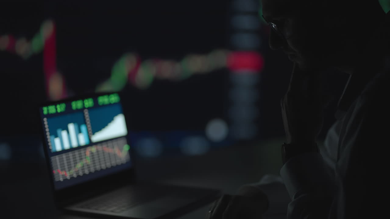 Premium stock video - Financial analyst working on a computer with ...