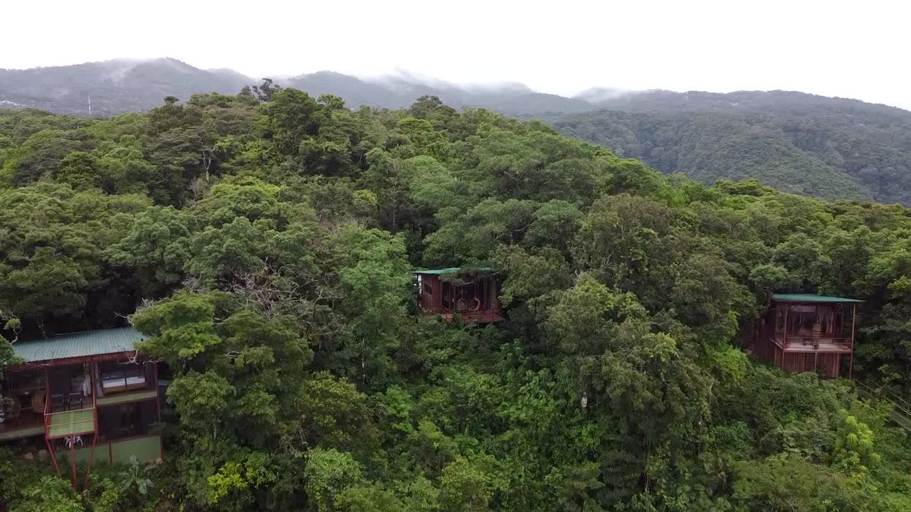 Premium stock video - Houses in the cloud forest of monte verde, costa rica