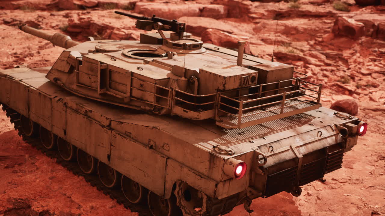 Premium stock video - American tank abrams in afghanistan