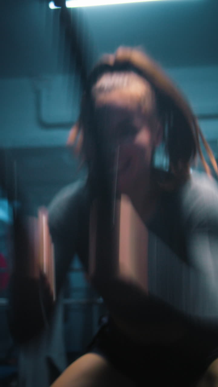 Professional female boxer does cardio or endurance workout before ...