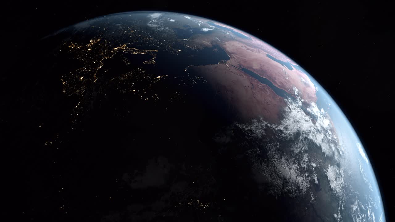 Subtle Rotation of Planet Earth From Space as Europe and North Africa ...