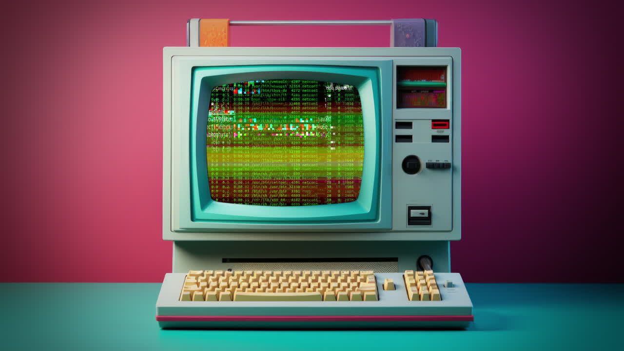 Ai retro and vintage computer systems Free Stock Video Footage