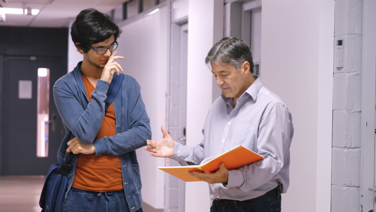Student and teacher arguing in the hallways Premium Stock Video Footage