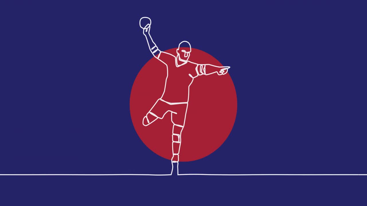 Premium stock video - Animation of drawing of male handball player ...