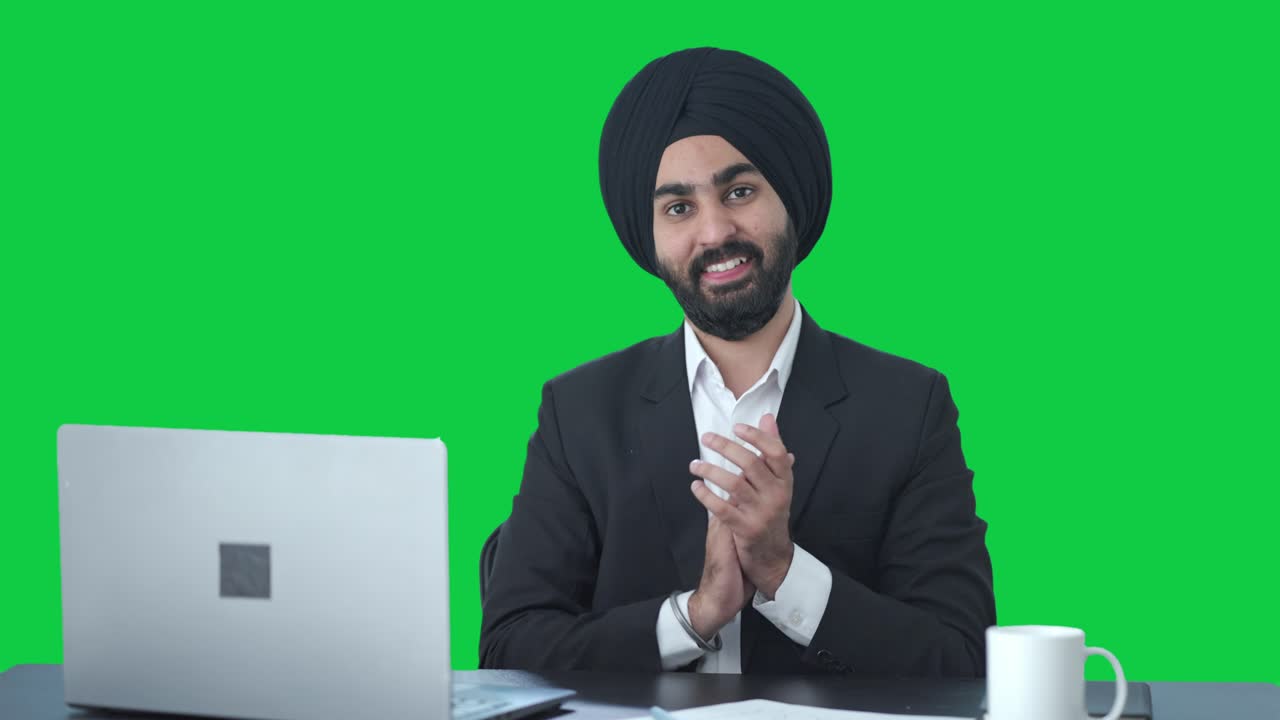 Premium stock video - Happy sikh indian businessman clapping and ...