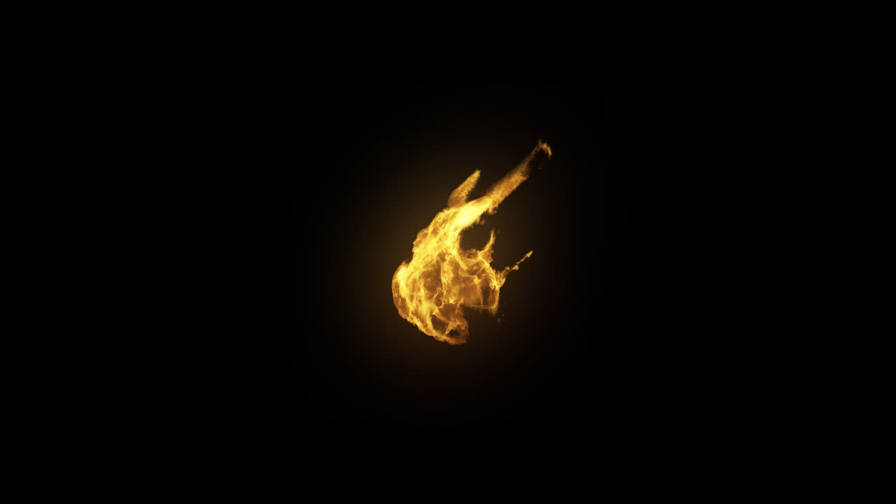 Premium stock video - Fire flames effect on black background