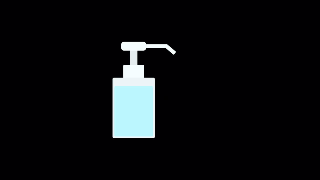 Simple And Cute Disinfectant Motion Graphics On Black Background ...