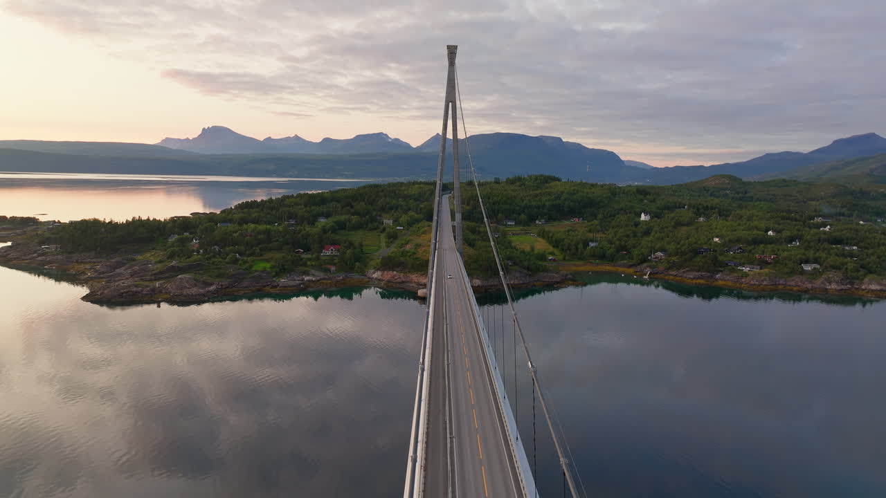 Halogaland suspension bridge over rombaksfjorden, narvik, norway ...