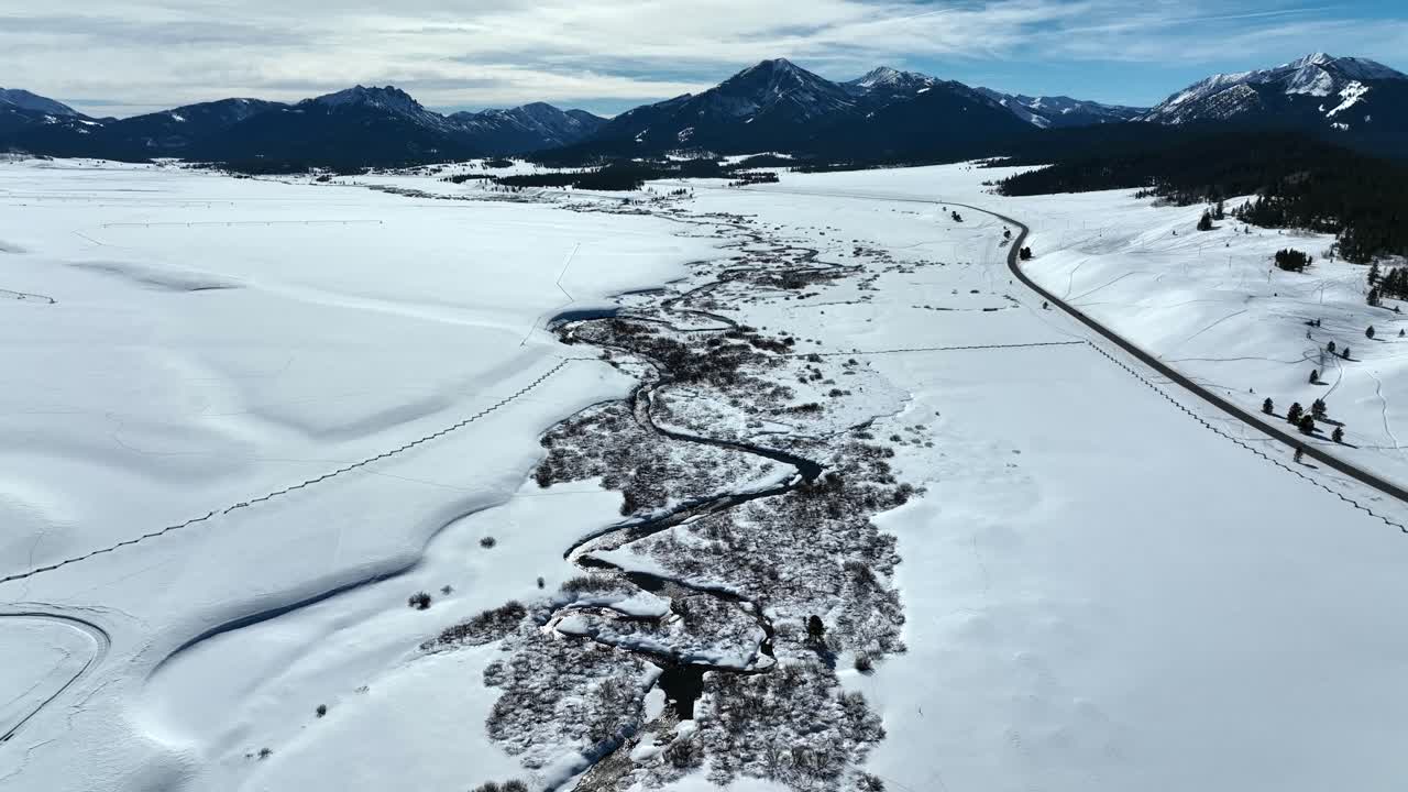 Winterly Landscape With Frozen Forest River In Sun Valley, Idaho Free ...