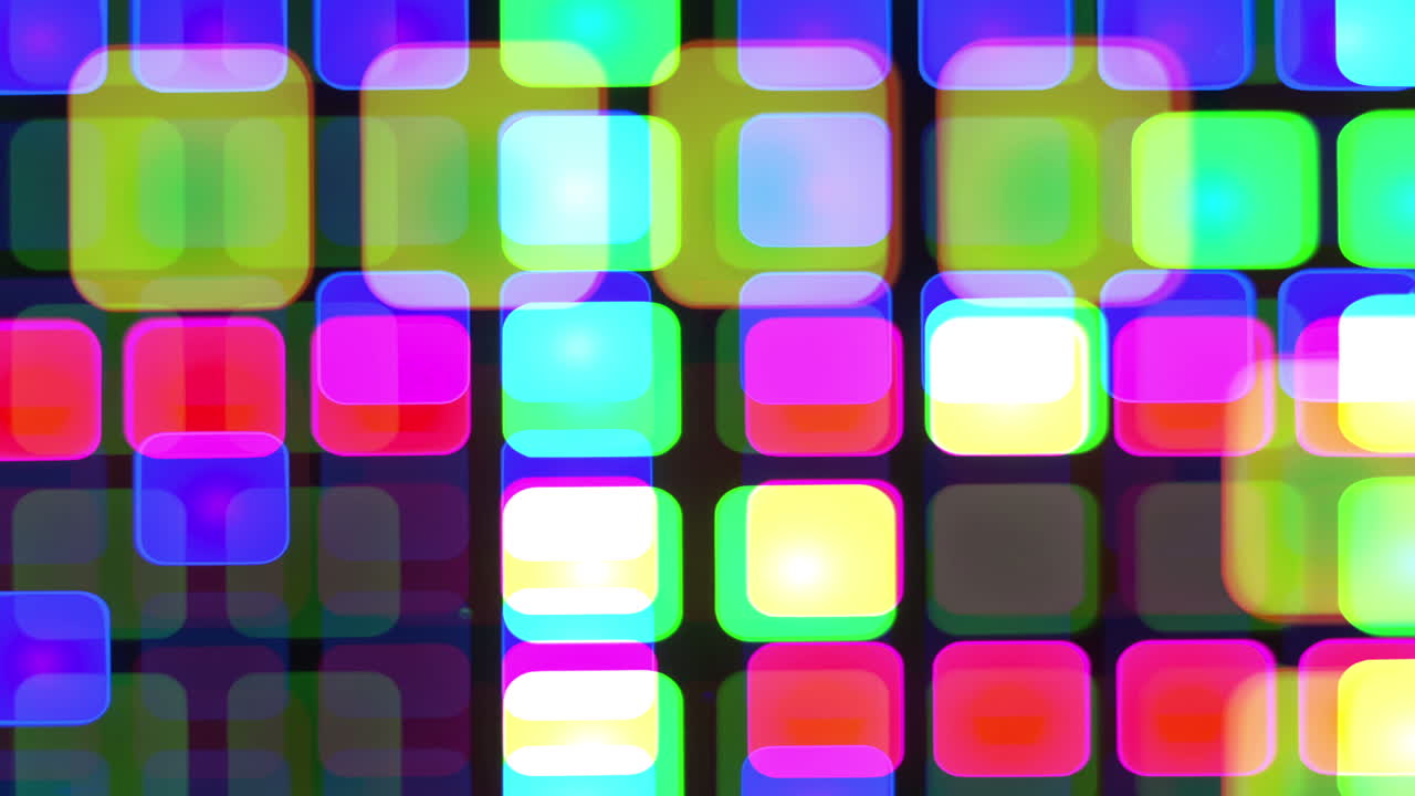 Premium stock video - Led bokeh cube background 77