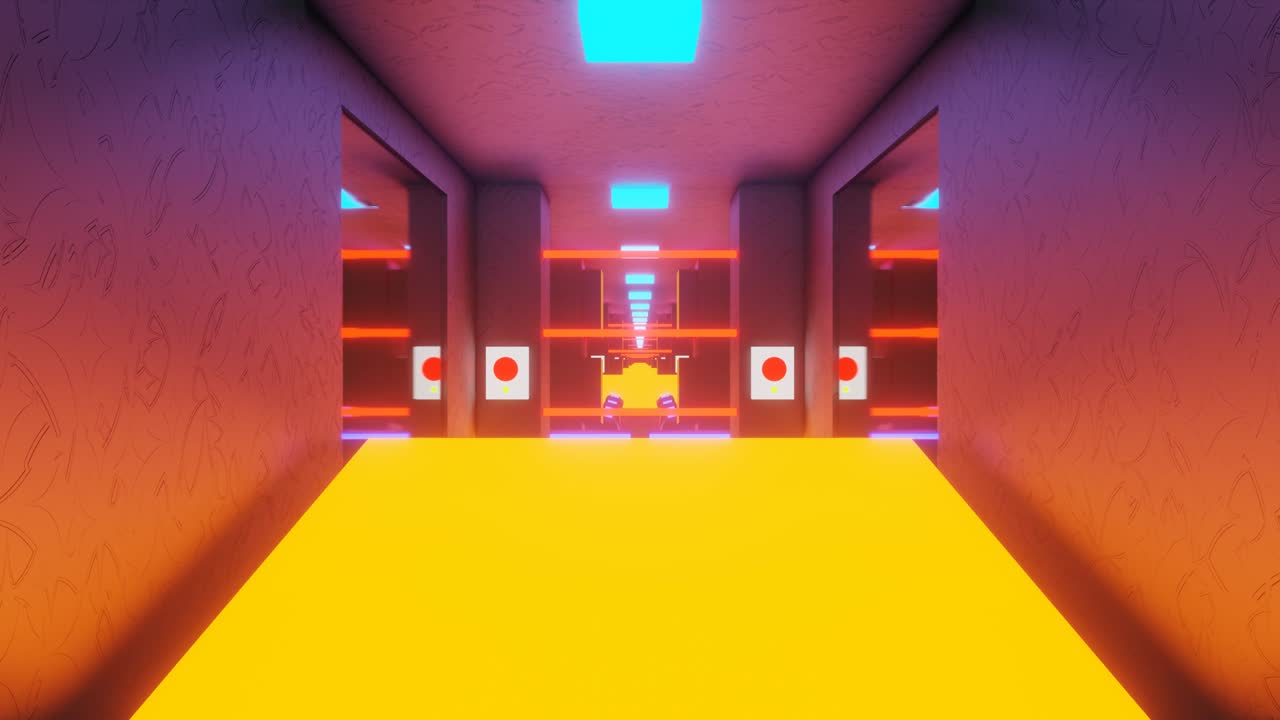 Seamless loop animation of glowing corridor. | Premium Stock Video Footage
