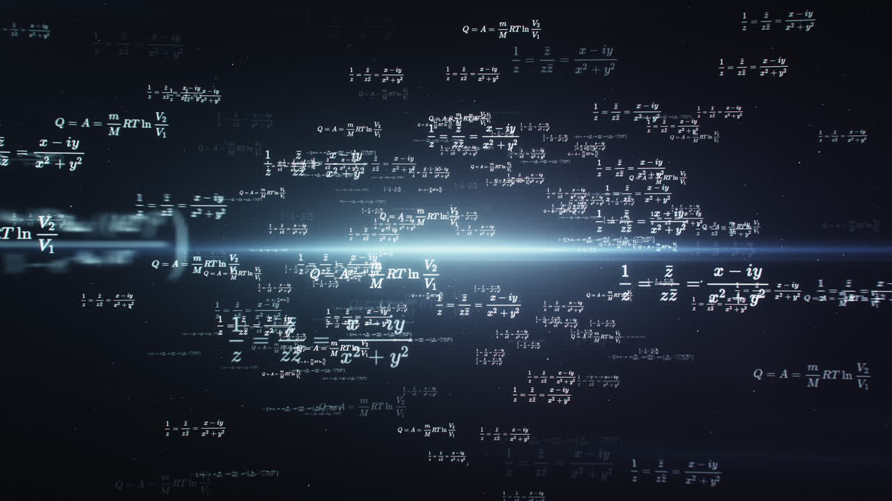 Free stock video - Animation of formulas on black background