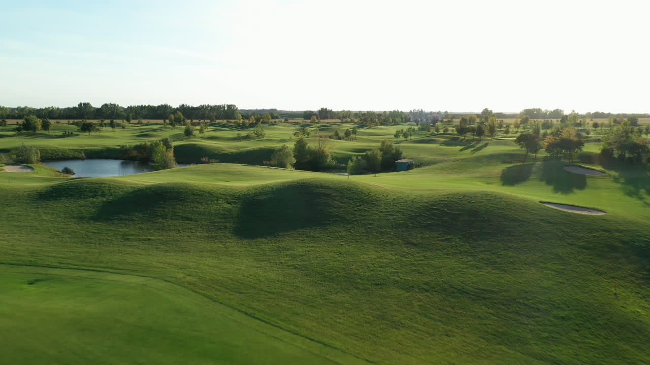 Aerial Flyover Above A Golf Course In Bac, Near Bratislava In Slovakia ...