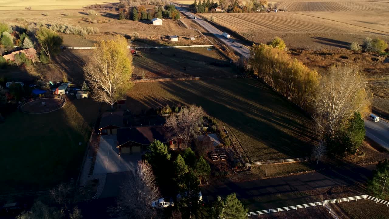 Fort Collins Colorado highway 14 sunset 2021 fall drone 4K | Premium ...