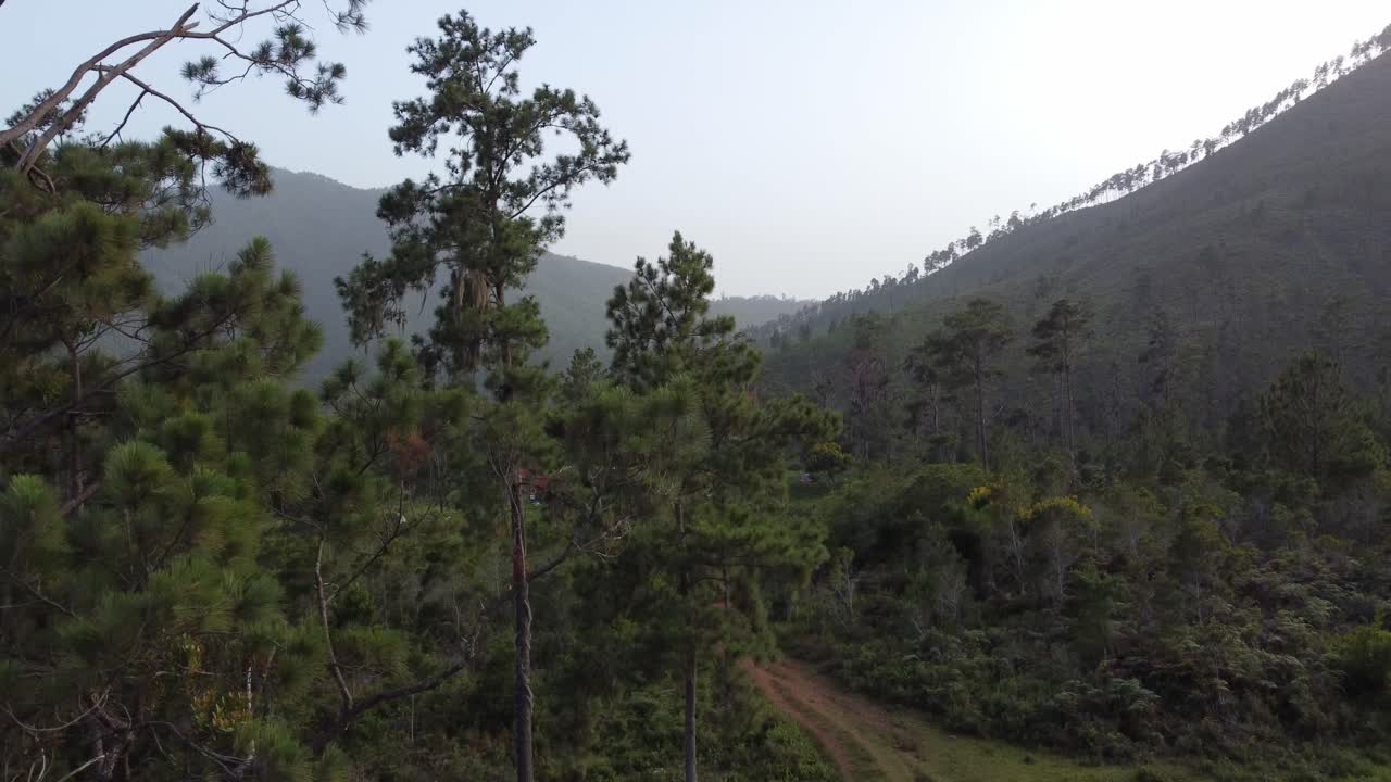 Premium stock video - View of the lush tetero valley and its campsite ...