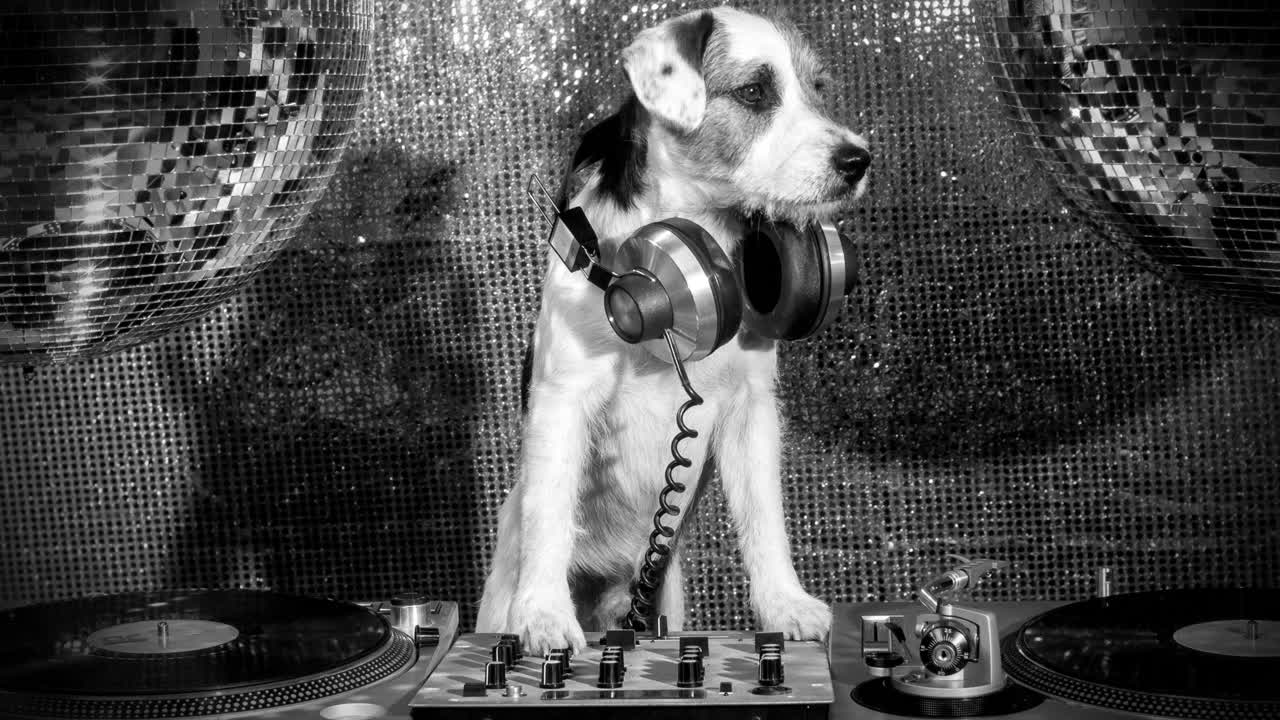 Premium stock video - Dog dj 4k 00 01