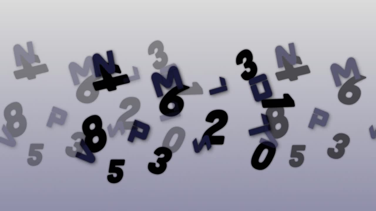 Premium stock video - Digital animation of multiple changing numbers and alphabets floating ...