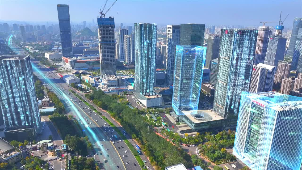 Vídeo Premium - Ciudades tecnológicas, ciudades modernas con envases ...