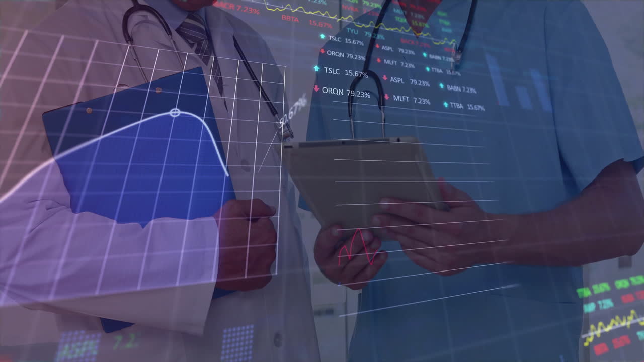 Premium stock video - Animation of data processing and diagrams over ...