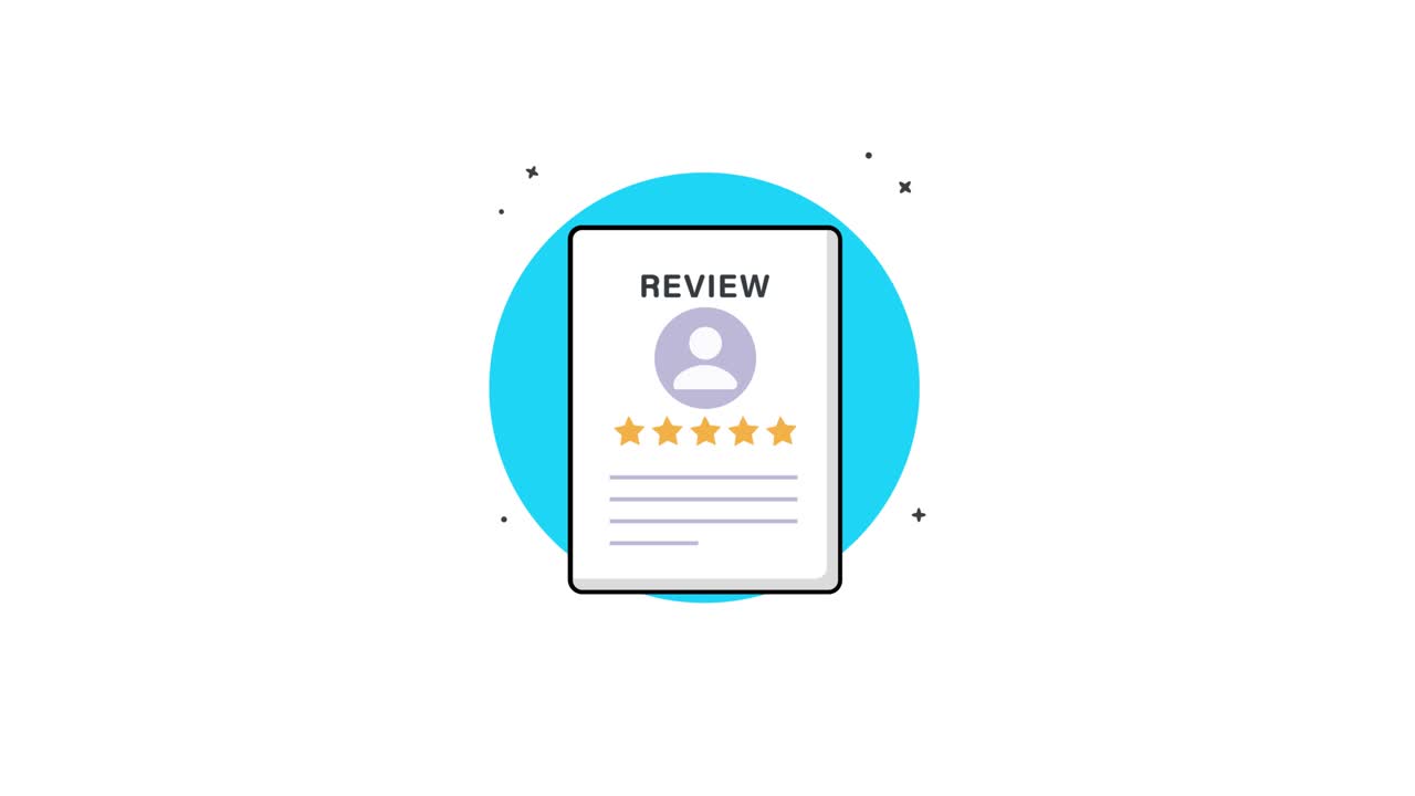 Animated Review Document Showing Star Rating and Feedback | Premium ...