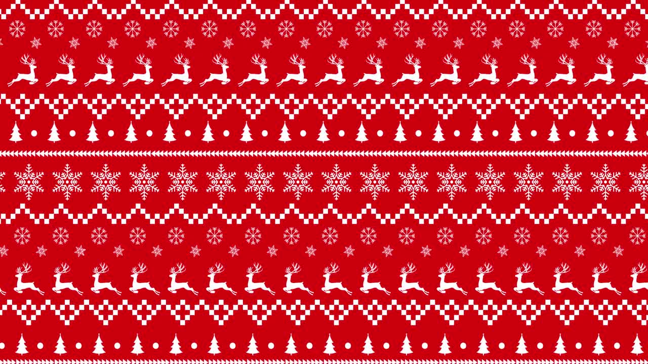 Traditional christmas pattern with reindeers and stars moving against ...