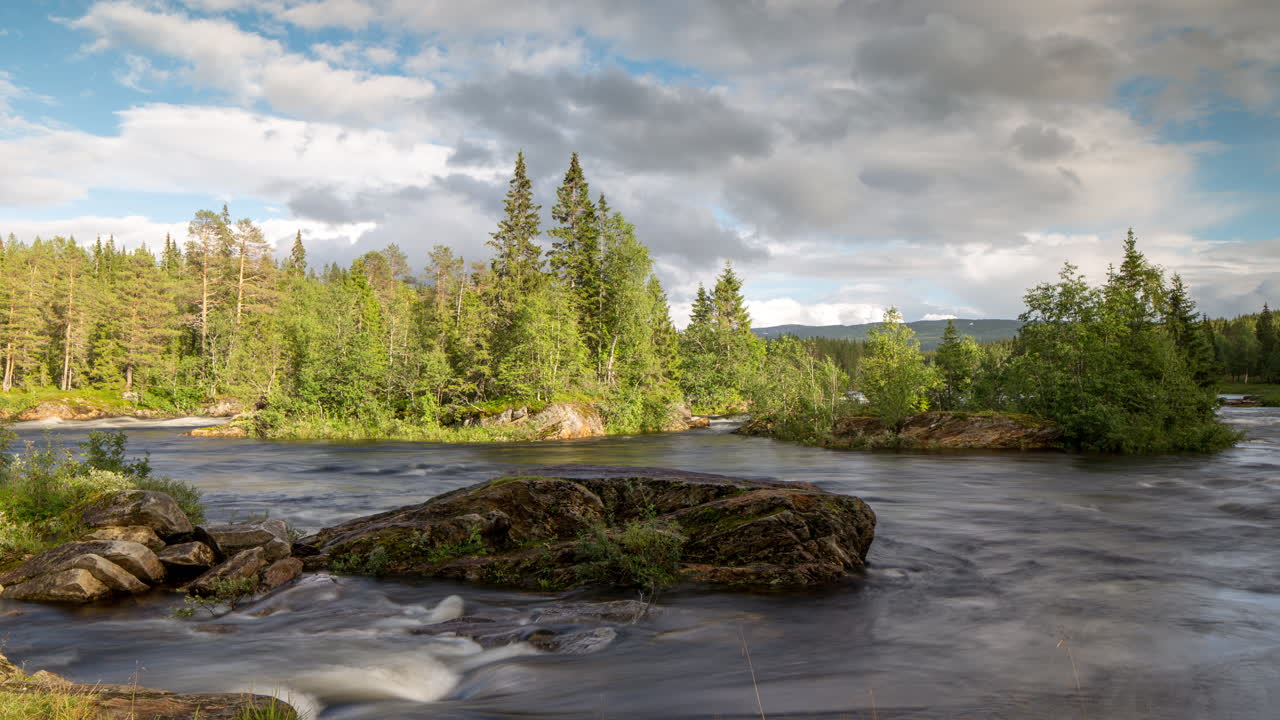 Free stock video - Norway rapids fern 4k 01