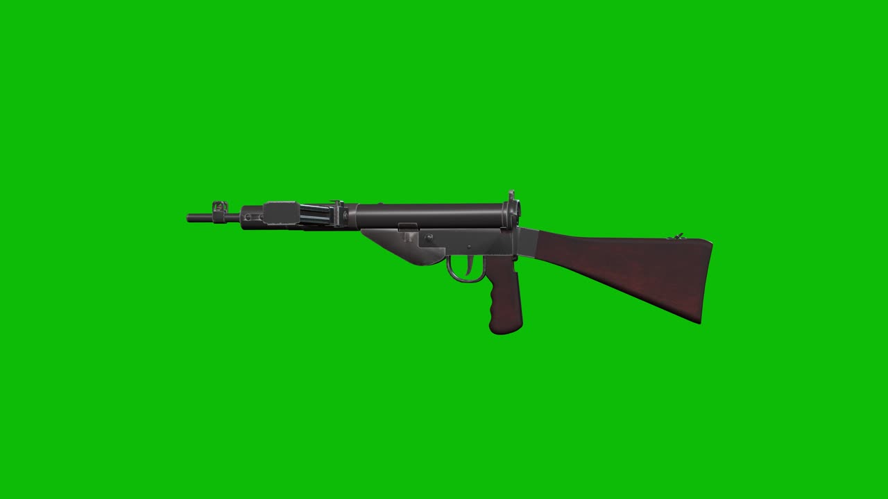 Premium stock video - 3d model of a world war 2 submachine gun sten ...