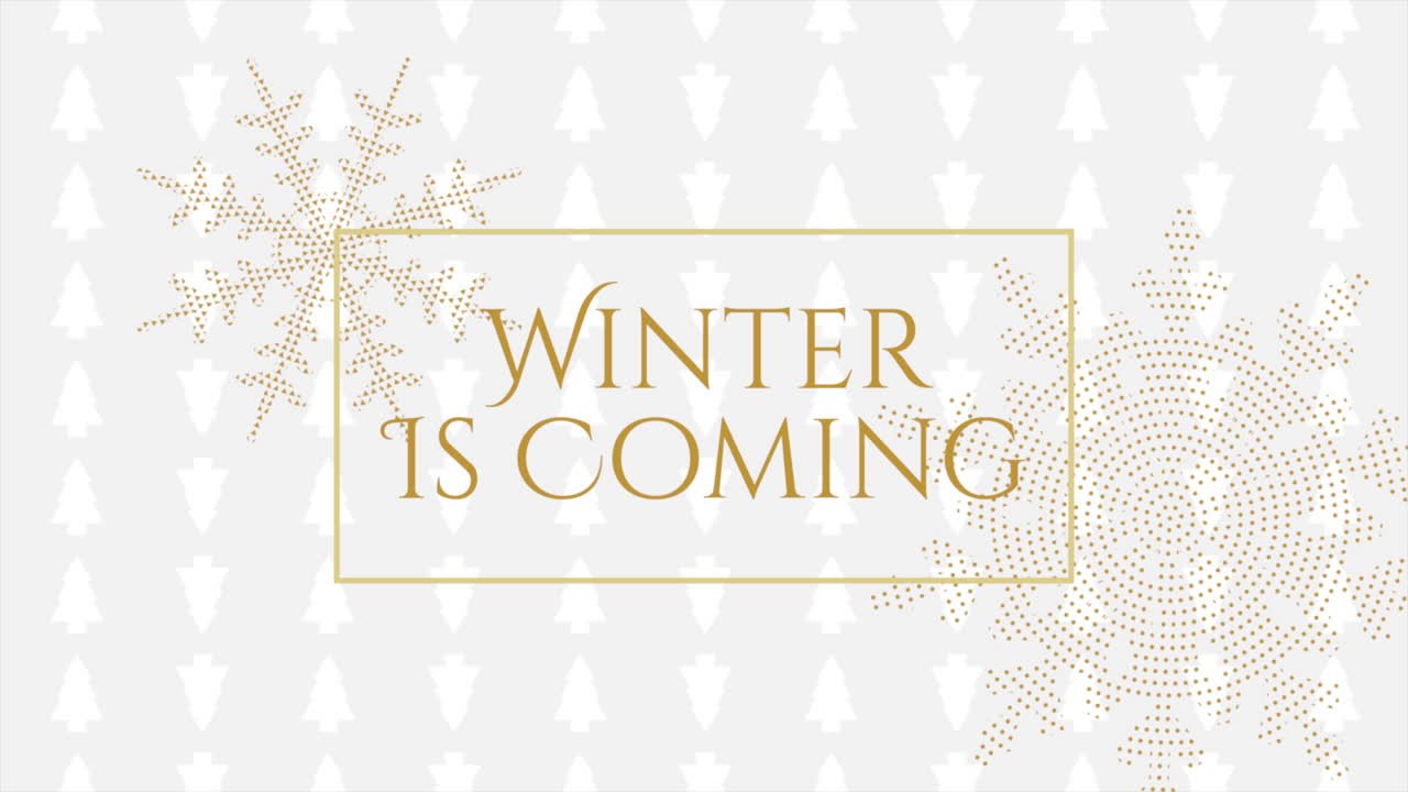 Premium stock video - Winter is coming with gold snowflakes and ...