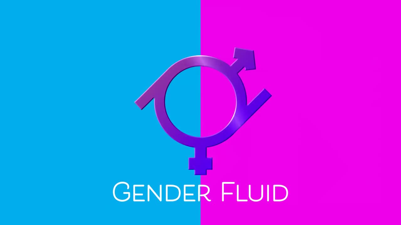 Gender Fluid Text And Symbol On Pink And Blue Background Free Stock ...