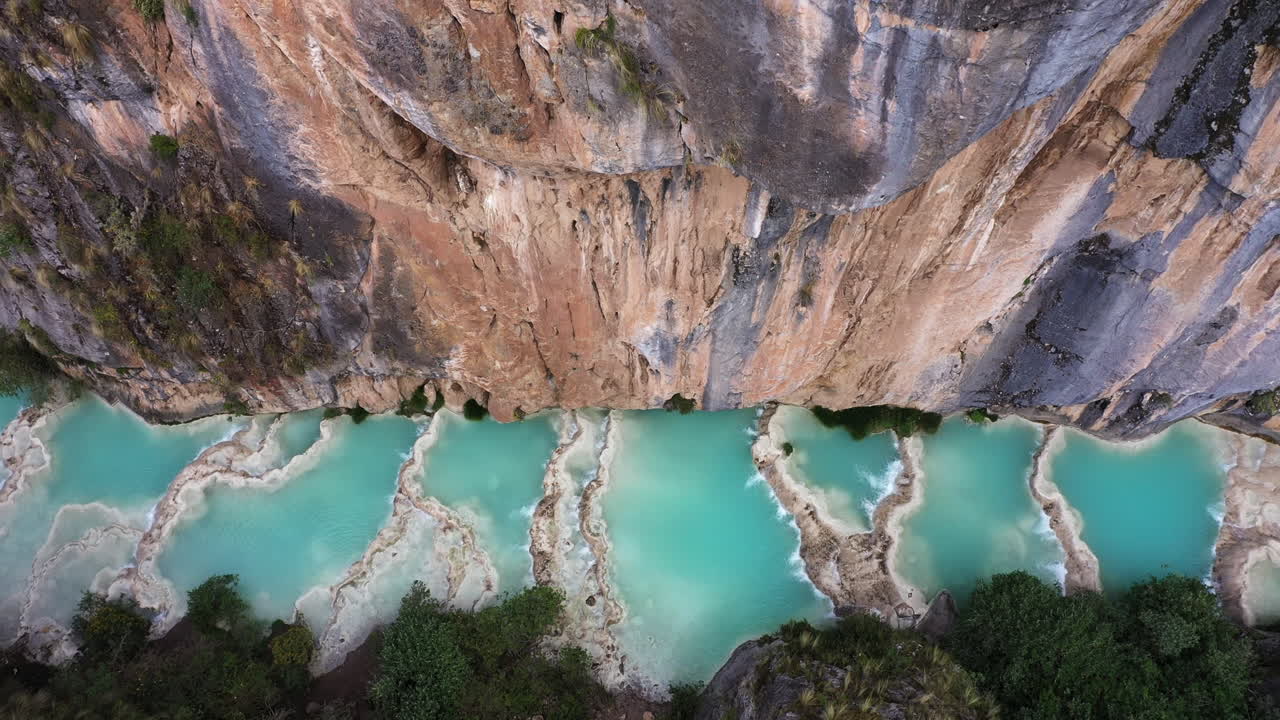 Amazing aerial shot with a drone from the andes area in ayacucho peru ...