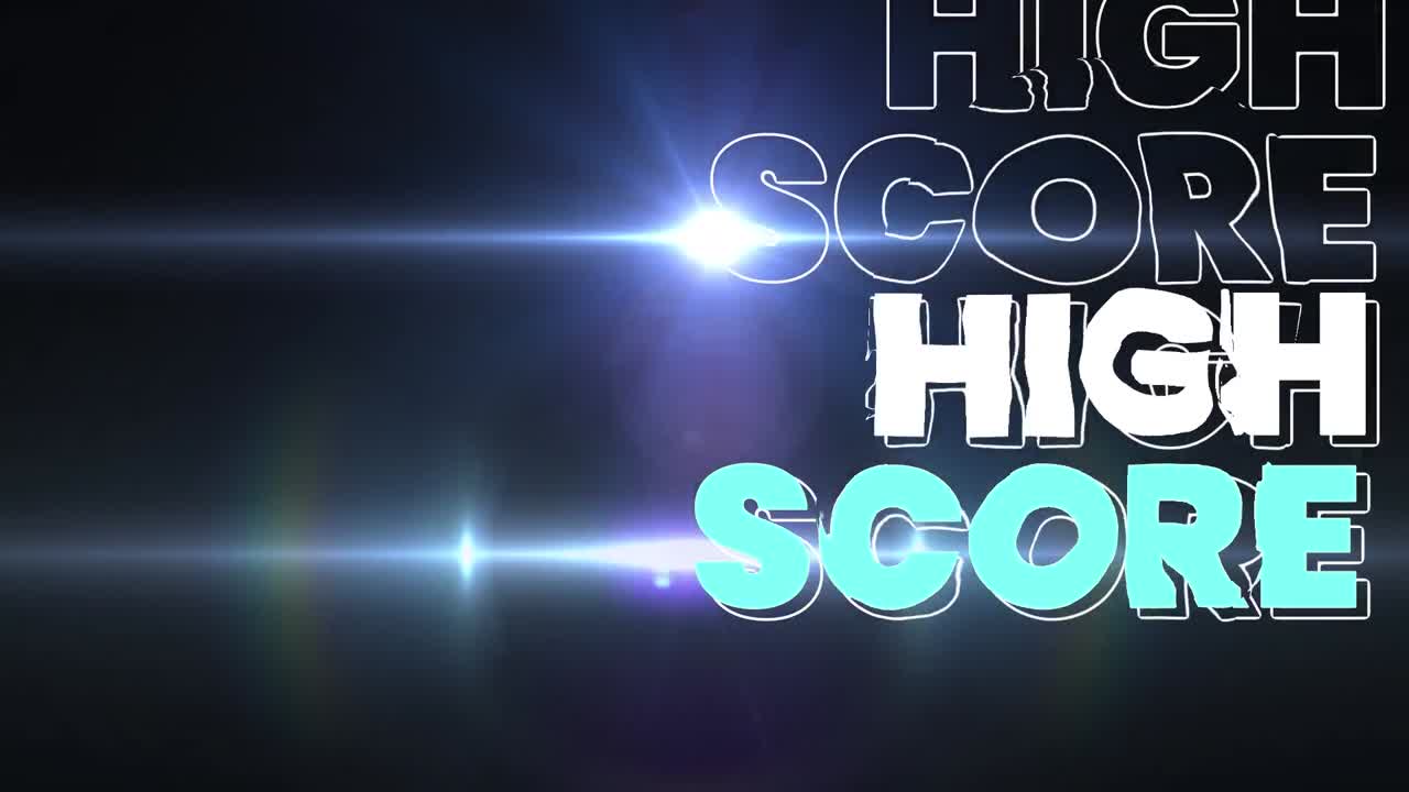 Animation Of High Score Text And Light Trails On Black Background Free ...