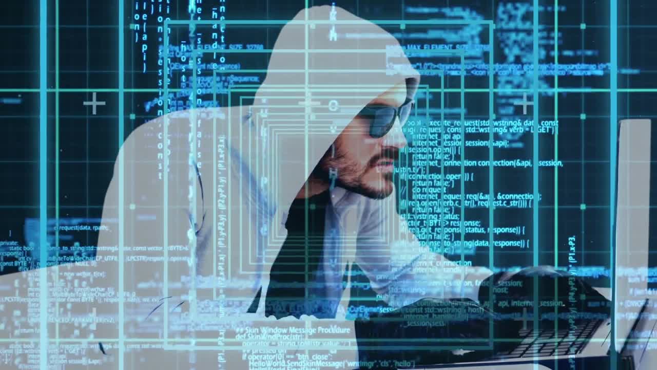 Digital Animation Of Hacker Hacker Hacking The Laptop 4K Free Stock ...