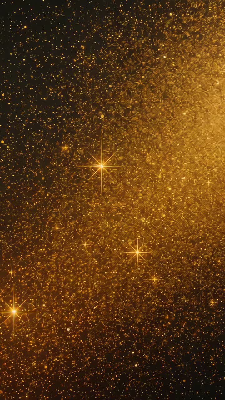 Vertical video: Growing right glow, dense gold specks gathering and ...