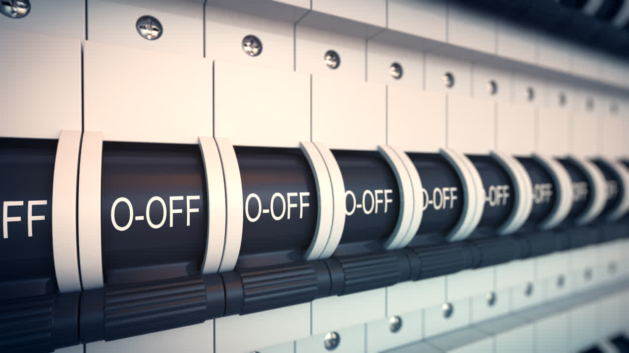 Premium stock video - New type trip switch fuse box seamless cg ...