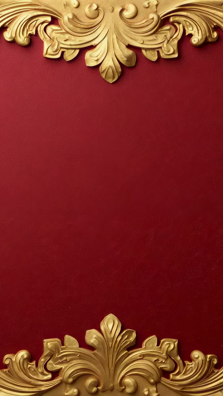 Vídeo vertical: câmera panorâmica capturando molduras douradas ...