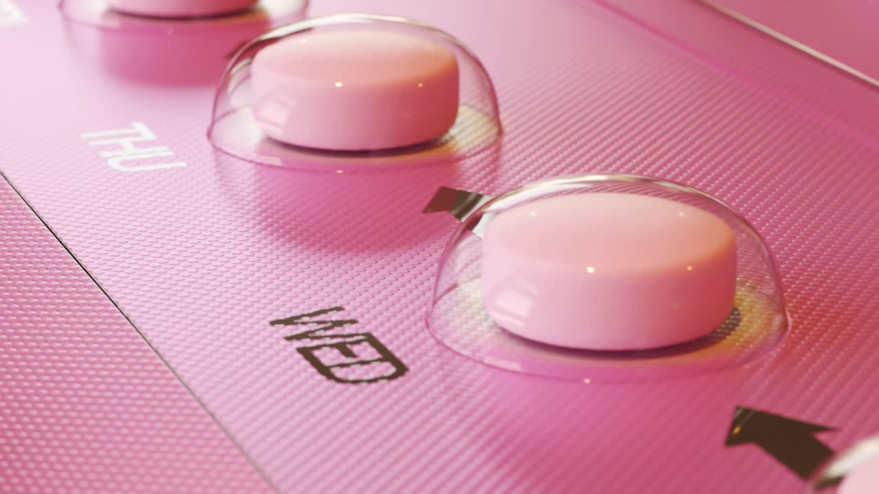 Premium stock video - Pink birth control pills in a feminine blister ...