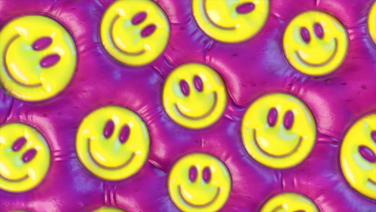 Abstract Smiley Faces Texture | Premium Stock Video Footage