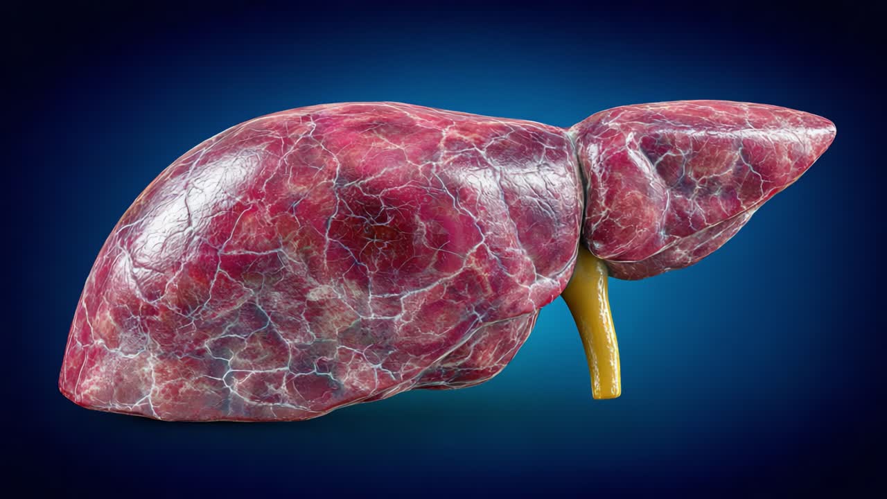 Detailed Anatomical Structure of a Liver: 3D Render Highlighting ...