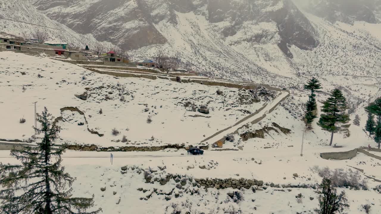 Premium stock video - Fast moving drone view of landscape of naltar ...