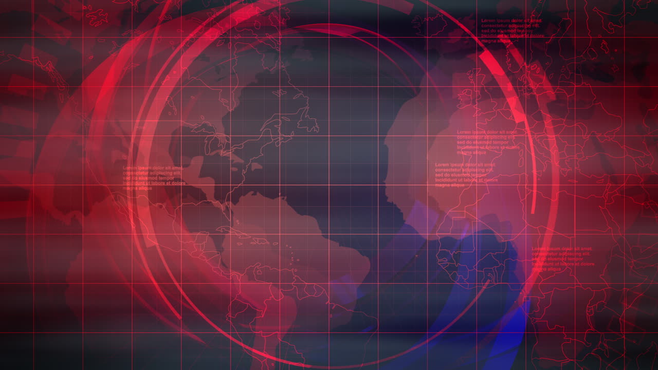 Premium stock video - News intro graphic animation with grid and world map 10