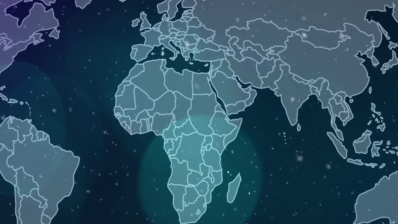 Premium stock video - Animation of dust over world map and dots