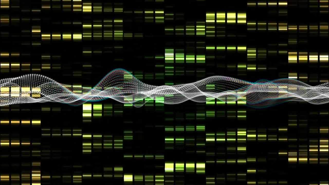 Processing Scientific Data Dna Strand And Binary Coding Animation