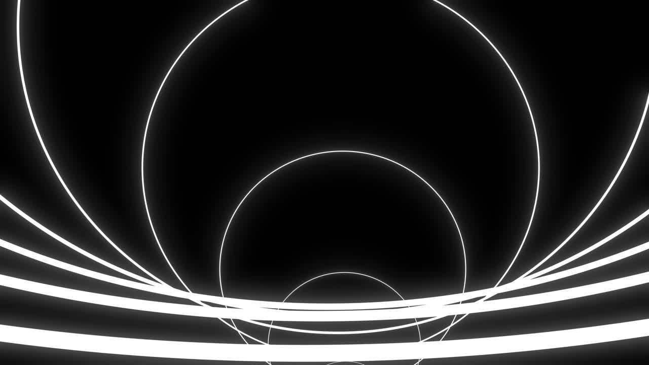 White Lines Curving Round and Joining Creating Animated Infinite Circle ...