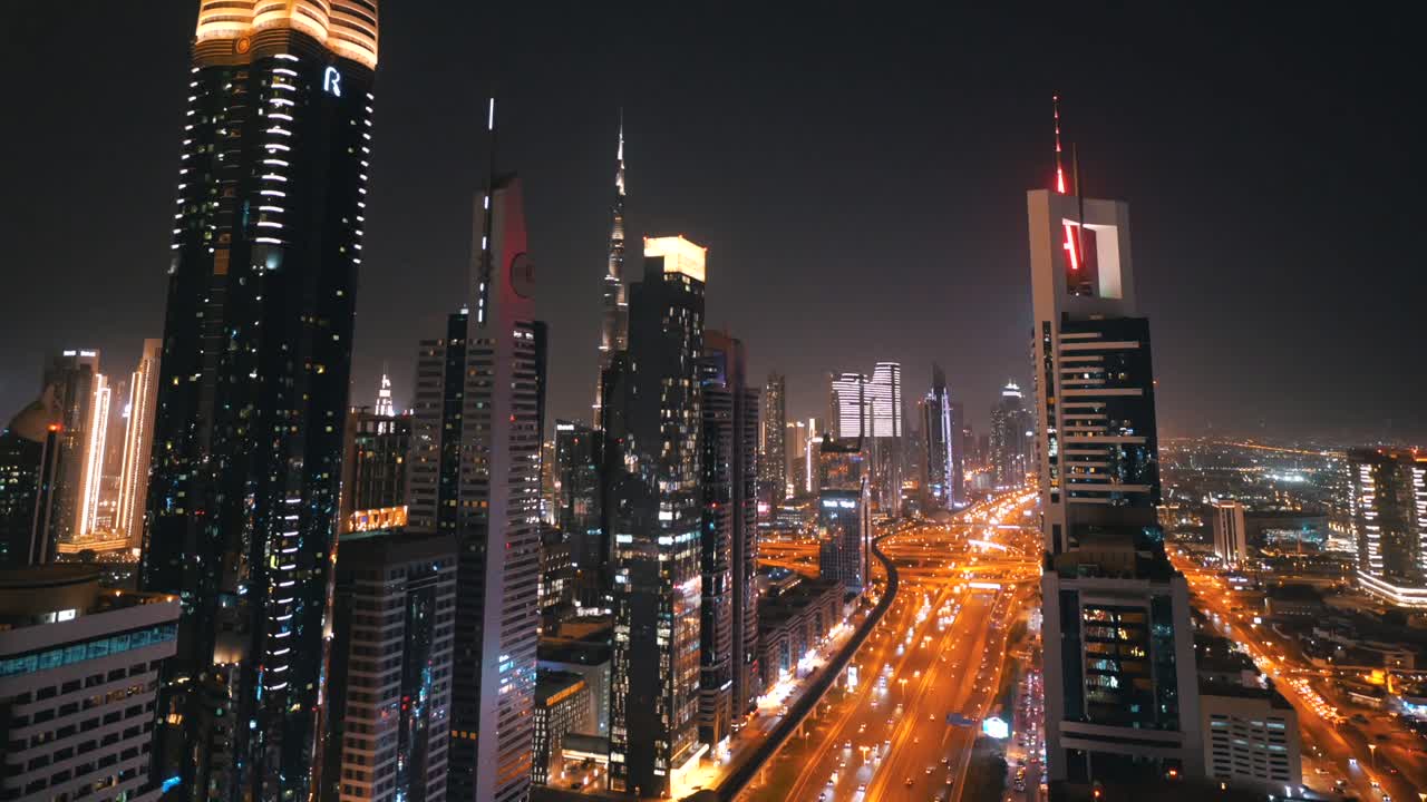 Moving Night Timelapse in Dubai | Premium Stock Video Footage